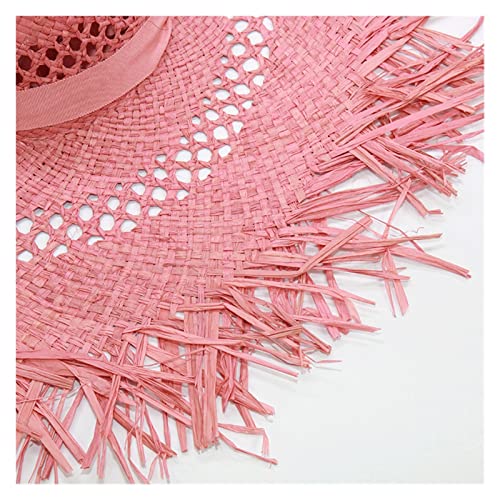 EODNSOFN Ladies Oversized Beach Cutout Hat Colorful Sun Hat Women's Big Brim Holiday Floppy Hat Foldable (Color : A, Size : One Size)