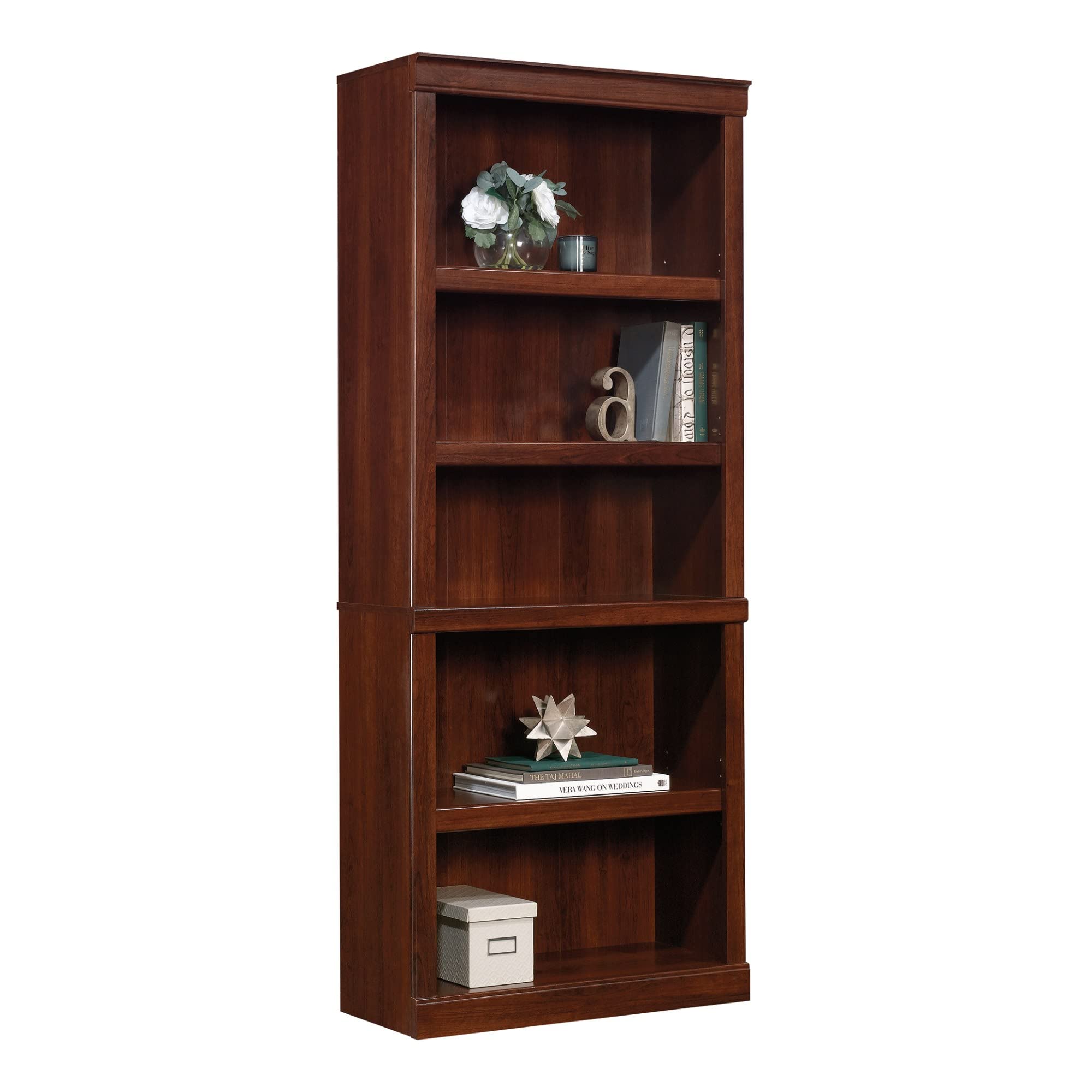 Realspace® 72"H 5-Shelf Bookcase, Mulled Cherry