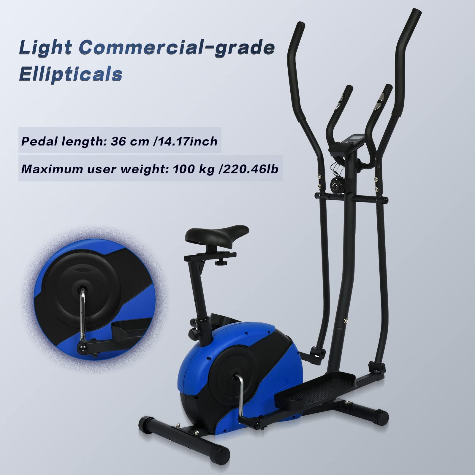 Elliptical Machine for Home Use, Eliptical Exercise Machine for Indoor Workout, Magnetic Elliptical Trainer with LCD Monitor and Sensors