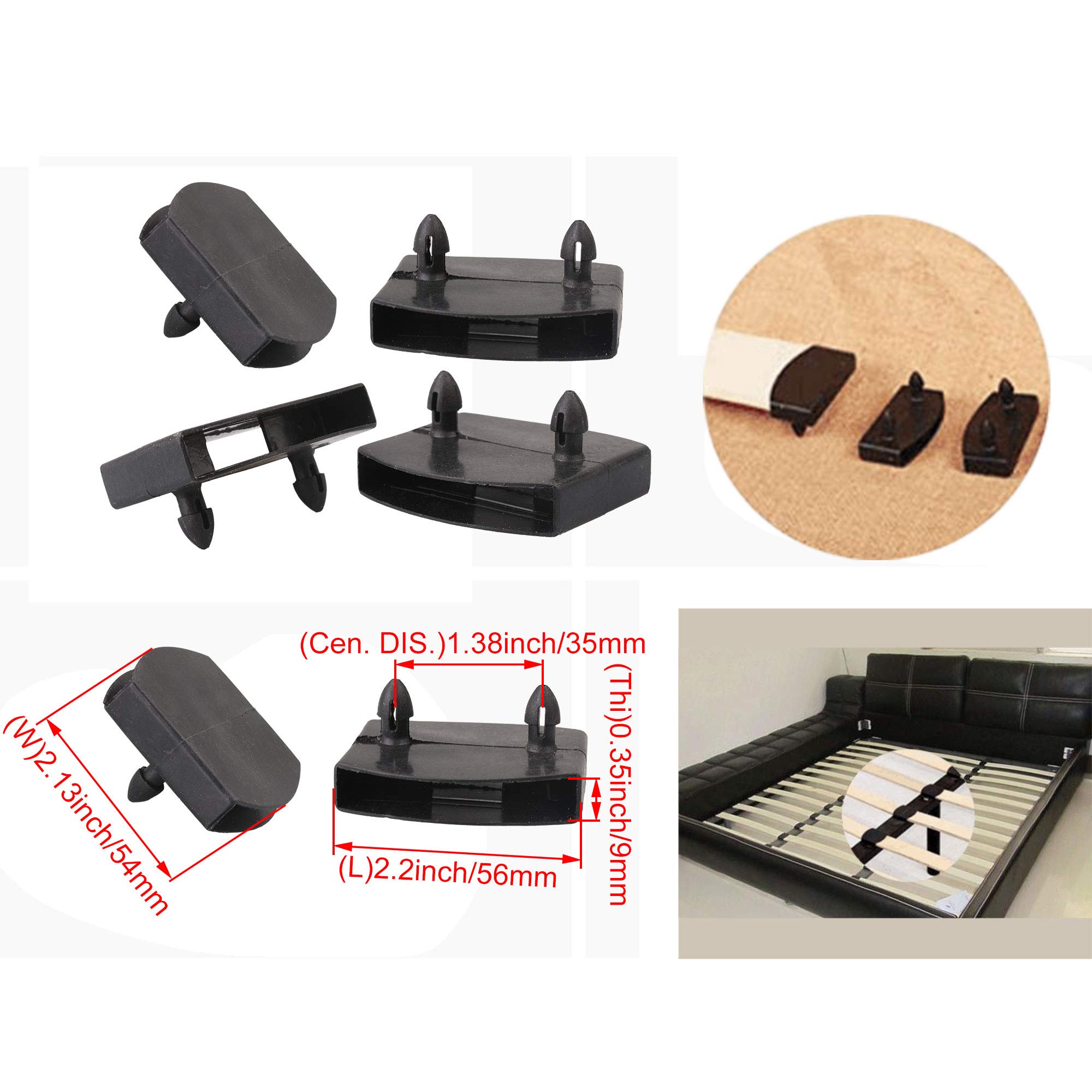 Etfbuy 50PCS Plastic Single End Caps Bed Slat Holders Bundles Centre Replacement for Holding & Securing