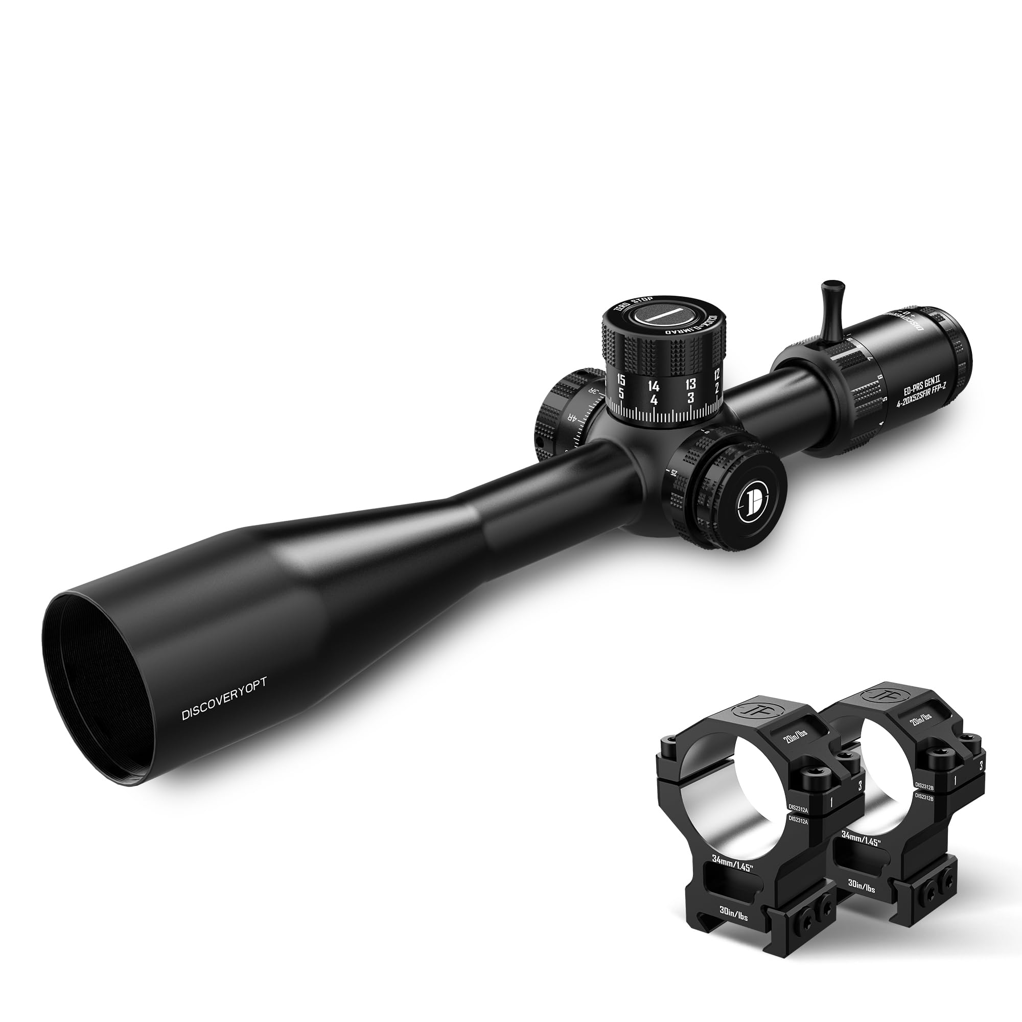 DISCOVERYOPT GEN-II ED 8-24x52 Rifle Scopes, First Focal Plane, Red Illuminated Reticle Gun Scopes with Zero Stop 34mm Tube, Hunting Riflescope with 20mm Mount…
