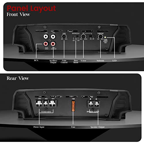Mono-Block Mosfet Amplifier - 2 Ohm Stable, Heritage Series Car Audio Amplifier, Class “AB” High-Current Dual Discrete Drive Stages, 5 Way Protections with Bass Boost Circuitry - HTG158