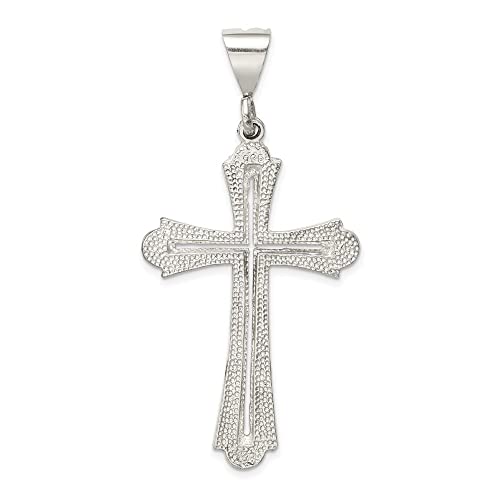 Diamond2Deal Gift for Mothers Day 925 Sterling Silver Diamond-cut Religious Crucifix Cross Pendant Fine Jewelry for Women