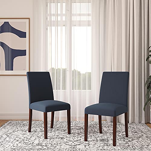 DHP Parsons Upholstered Dining Chair, Set of 2, Navy Linen