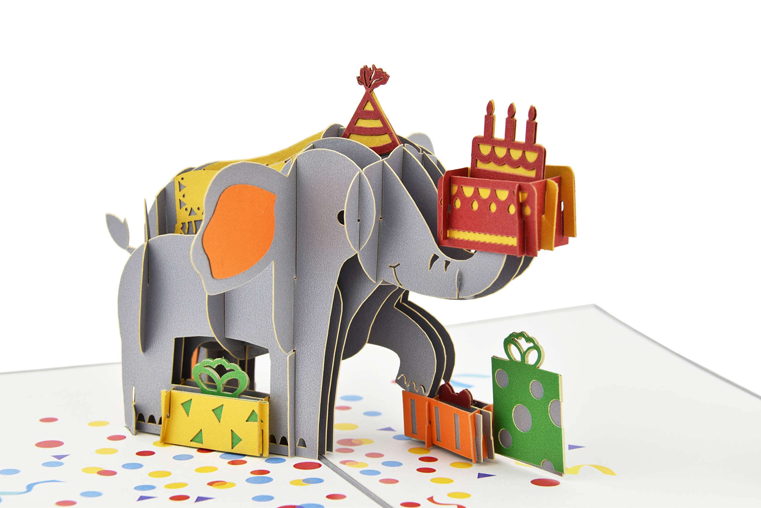 Teabug Cards Elephant Pop Up Card, Kid Birthday Card, Party Celebration Greeting Card