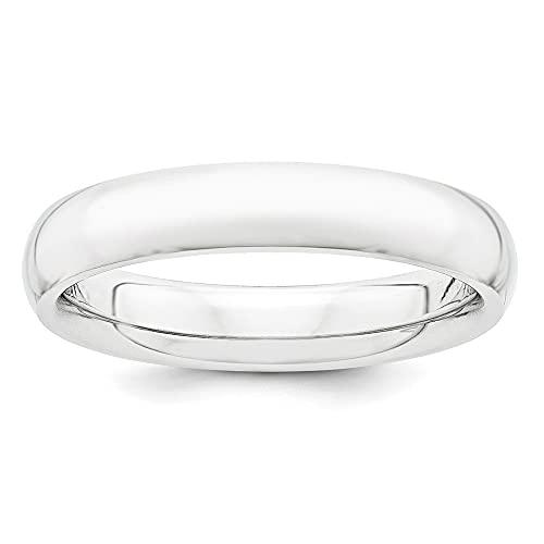 Diamond2Deal Platinum 4mm Half-Round Comfort Fit Lightweight Wedding Band Ring Size 11
