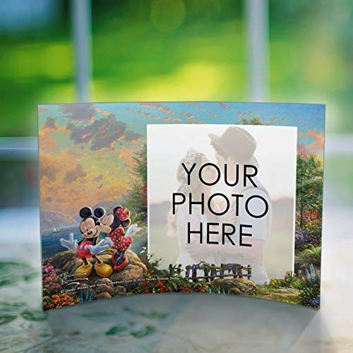 Disney Mickey Mouse and Minnie Mouse Photo Upload Personalized Curved Acrylic Print by Thomas Kinkade Studios Sweetheart Cove