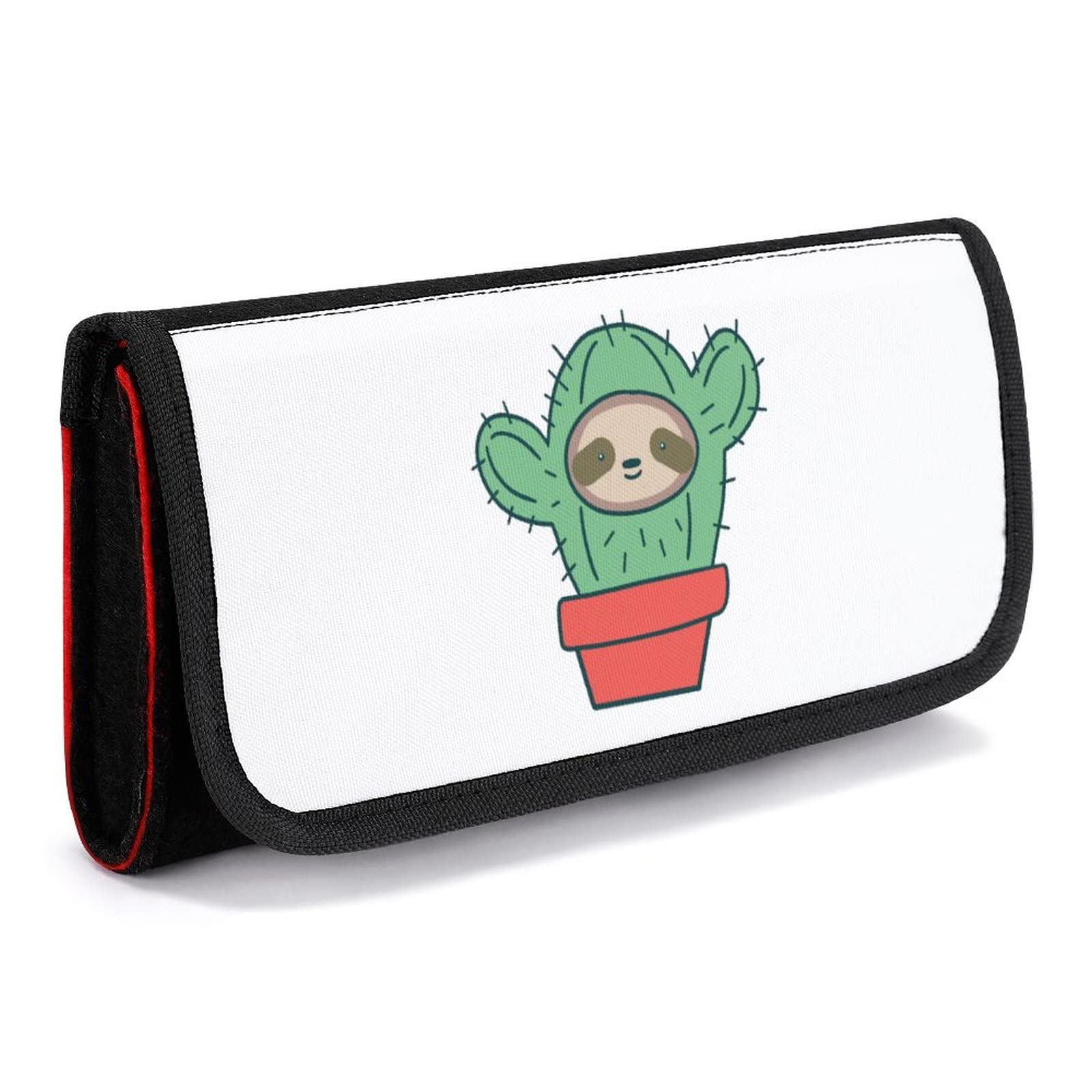 Funny Sloth Catus Carrying Bag Compatible with Switch Protective Case Slim Felt Pouch with 5 Game Cartridges Holders