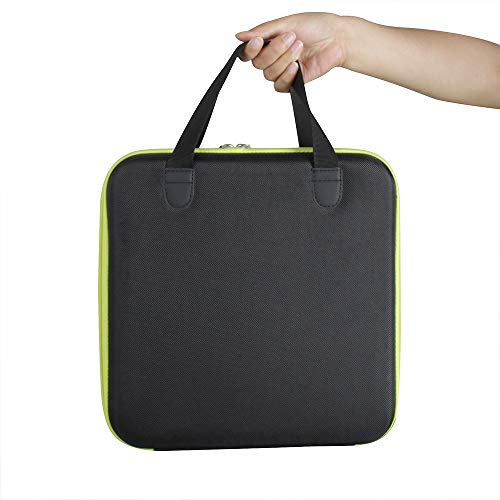 Hermitshell Hard Travel Case for Ryobi P737 / Ryobi P737D 18-Volt Portable Power Inflator (Case for Inflator + 2 Pack Battery + Charger) (Black+Green)