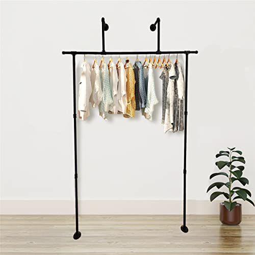 Lengfkus Industrial Pipe Clothing Rack Wall Mounted,Retail Display Clothes Hanging Rod Bar,Heavy Duty Garment Rack,Vintage Commercial Grade Clothing Hanging Rack Organizer