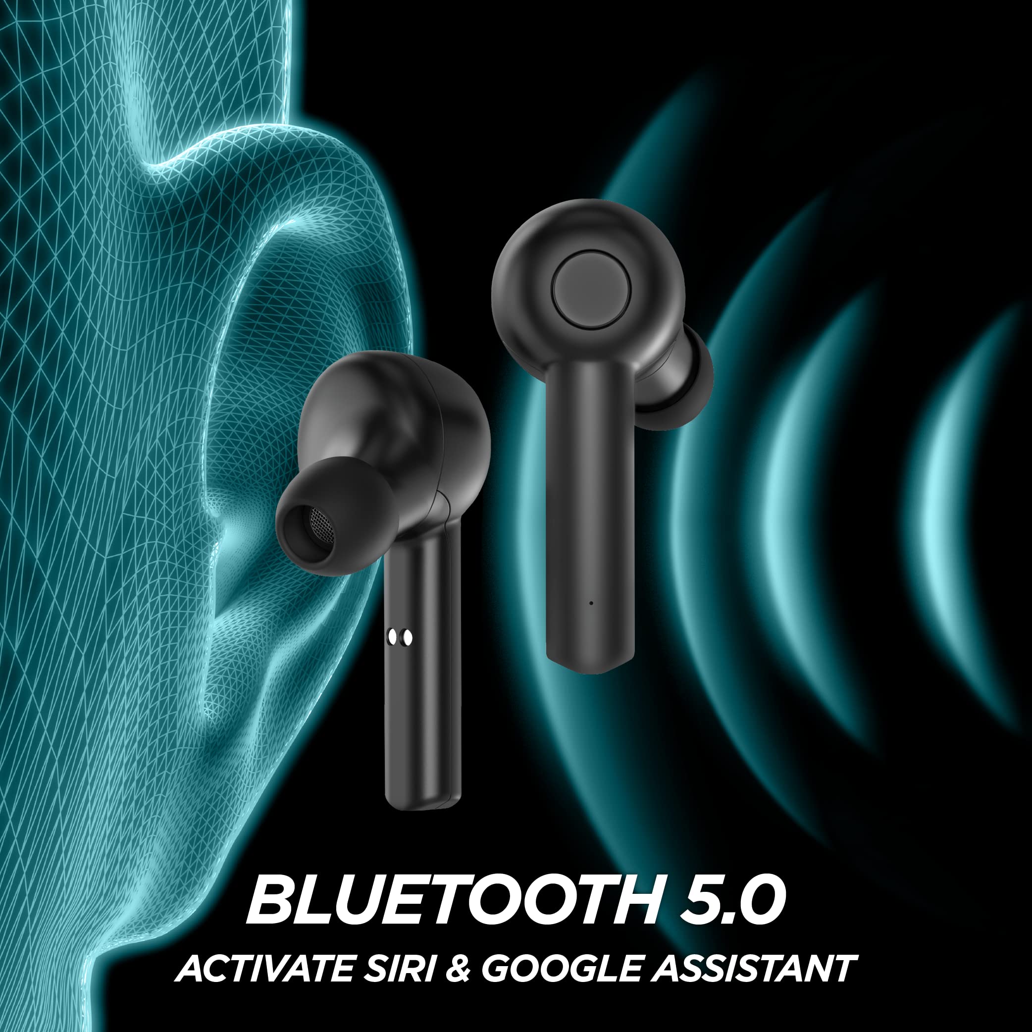 Coby True Wireless Earbuds | Bluetooth Ear Buds with Auto-Pairing | 22-HR Play w/Rechargeable Carry Case | Built-in Microphone |Touch Controls | Siri, Google Assistant Compatible Bluetooth Headphones