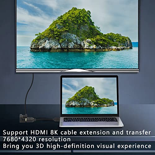 GINTOOYUN U Shape Mini HDMI to HDMI Adapter 8K Mini HDMI Male to 180 Degree HDMI Female Extension Adapter for Camera,Laptop,Tablet,HDTV,Projector 2 PCS(UP)