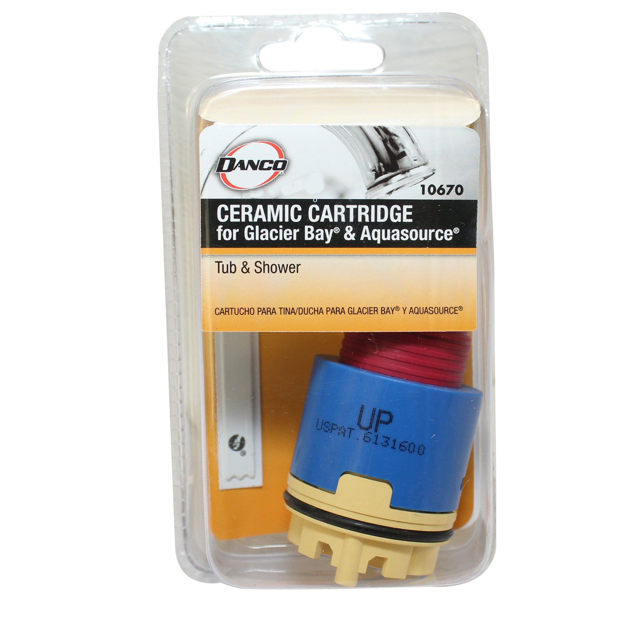 Danco 10670 Cartridge, For Use With Aqua source/Glacier Bay Single Handle Faucets, Plastic, No Size, Brass