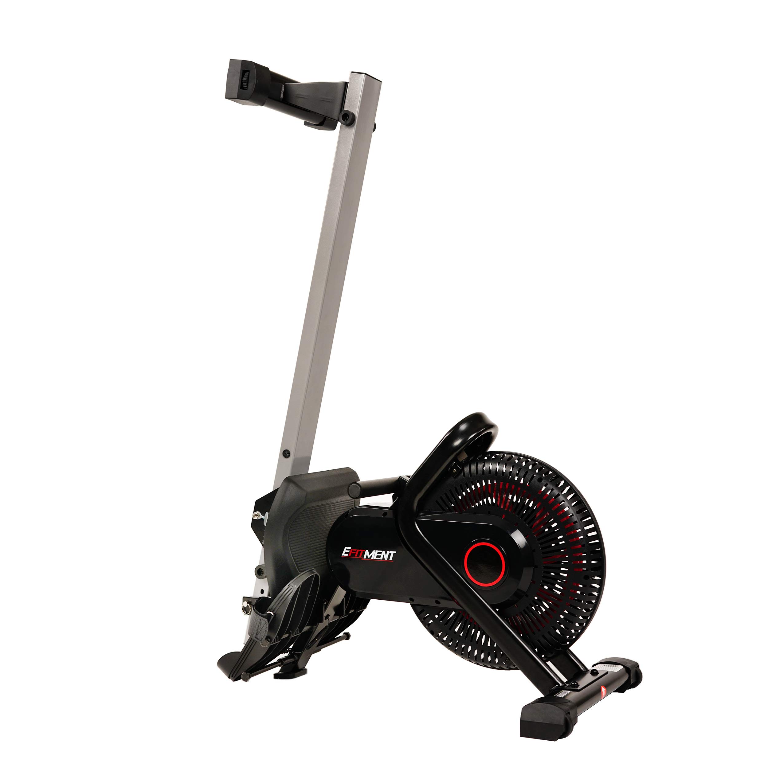 EFITMENT Aero Air Fan Rowing Machine Rower w/LCD Monitor, 245 LB Weight Capacity, 51 Inch Rail Length - RW036