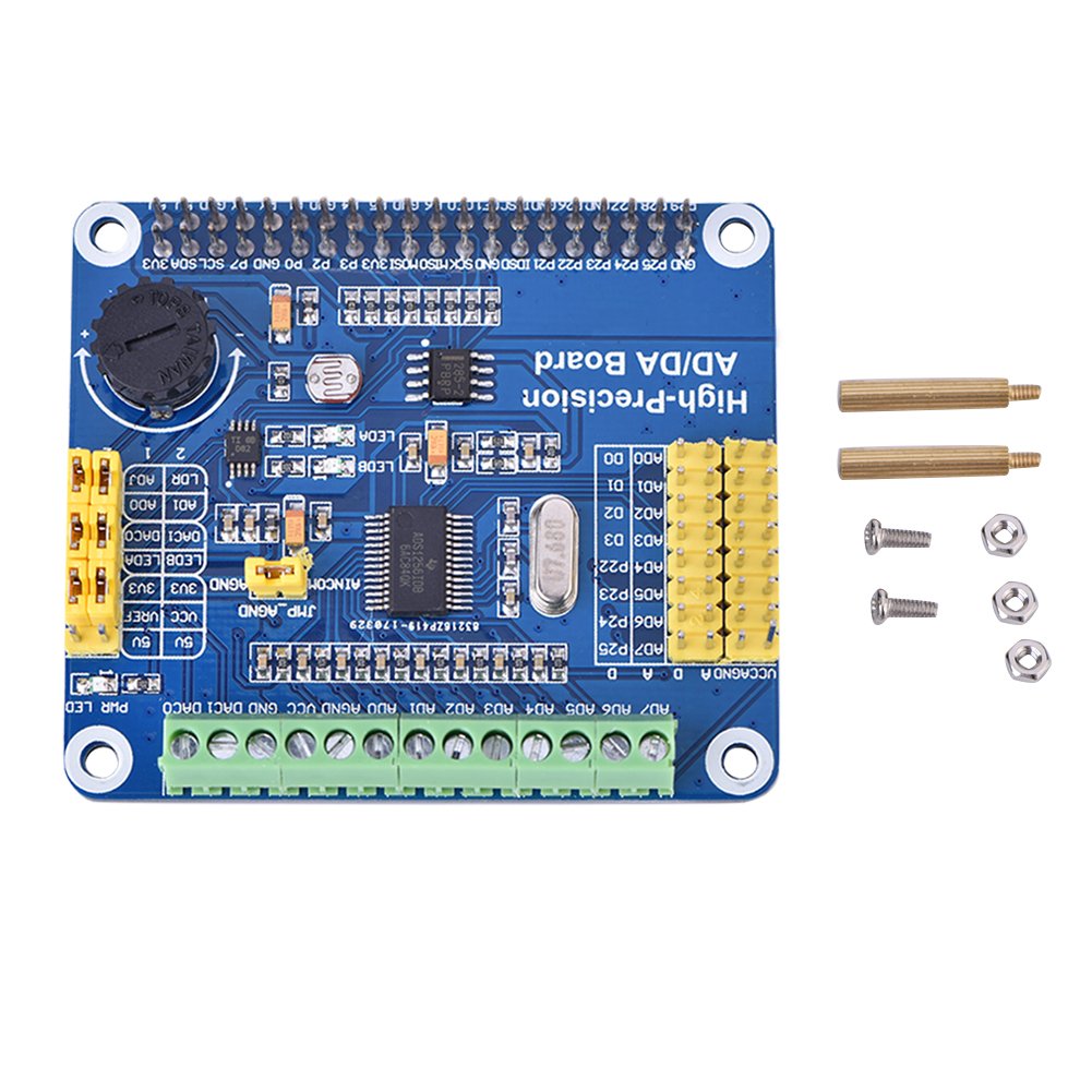 Expansion Board for , High-Precision AD/DA Expansion Sheild Board Allows to Add High-Precision AD/DA Functions to The Onboard ADS1256 DAC8532 Sensor