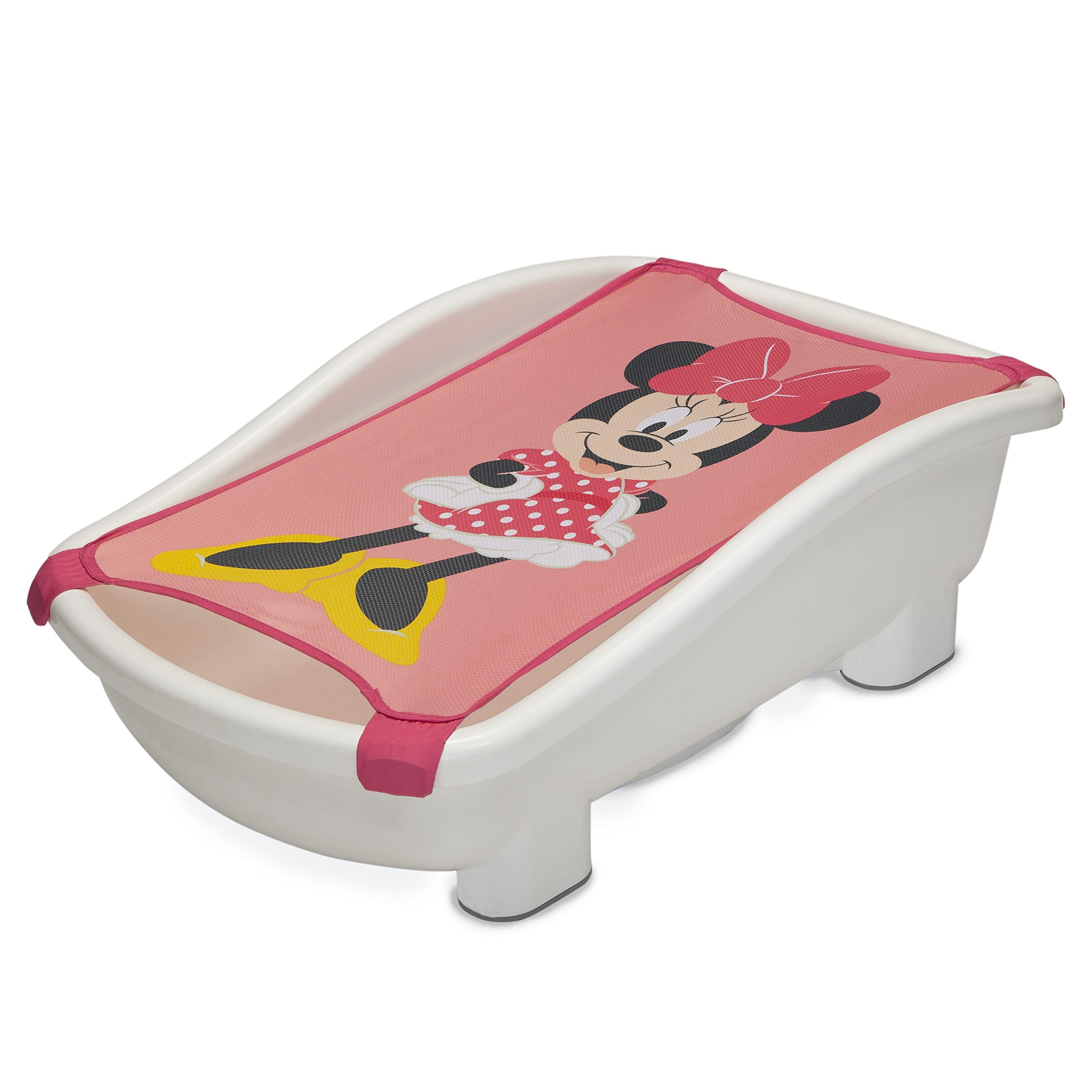 Disney Minnie Mouse My First Bubble Bath by Delta Children β 3-in-1 Newborn to Toddler Bathtub with Sling and Bubble Blower