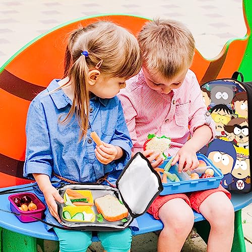 Lesome 3-Piece School Backpack,South North Park Backpack Boys Girls School Bag Back to School Supplies with Lunch Box and Pencil Case