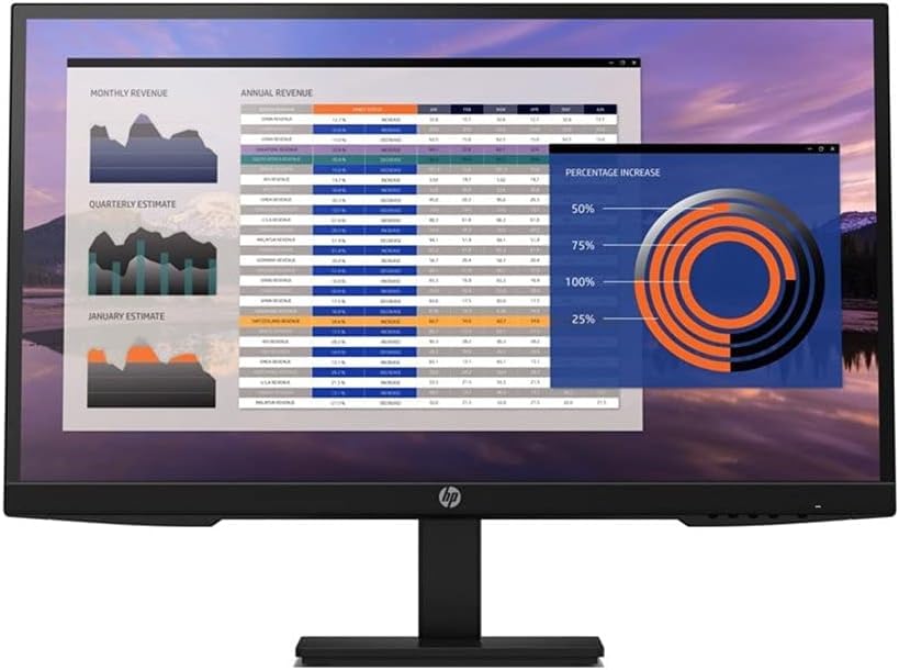 HP P27h G4 27 Inch IPS Desktop Office Monitor Full HD 75 Hz Built-in Speaker Tilt Swivel Pivot Height Adjustable Low Blue Light HDMI VGA DisplayPort for Laptop PC Screen Display, Black (Renewed)