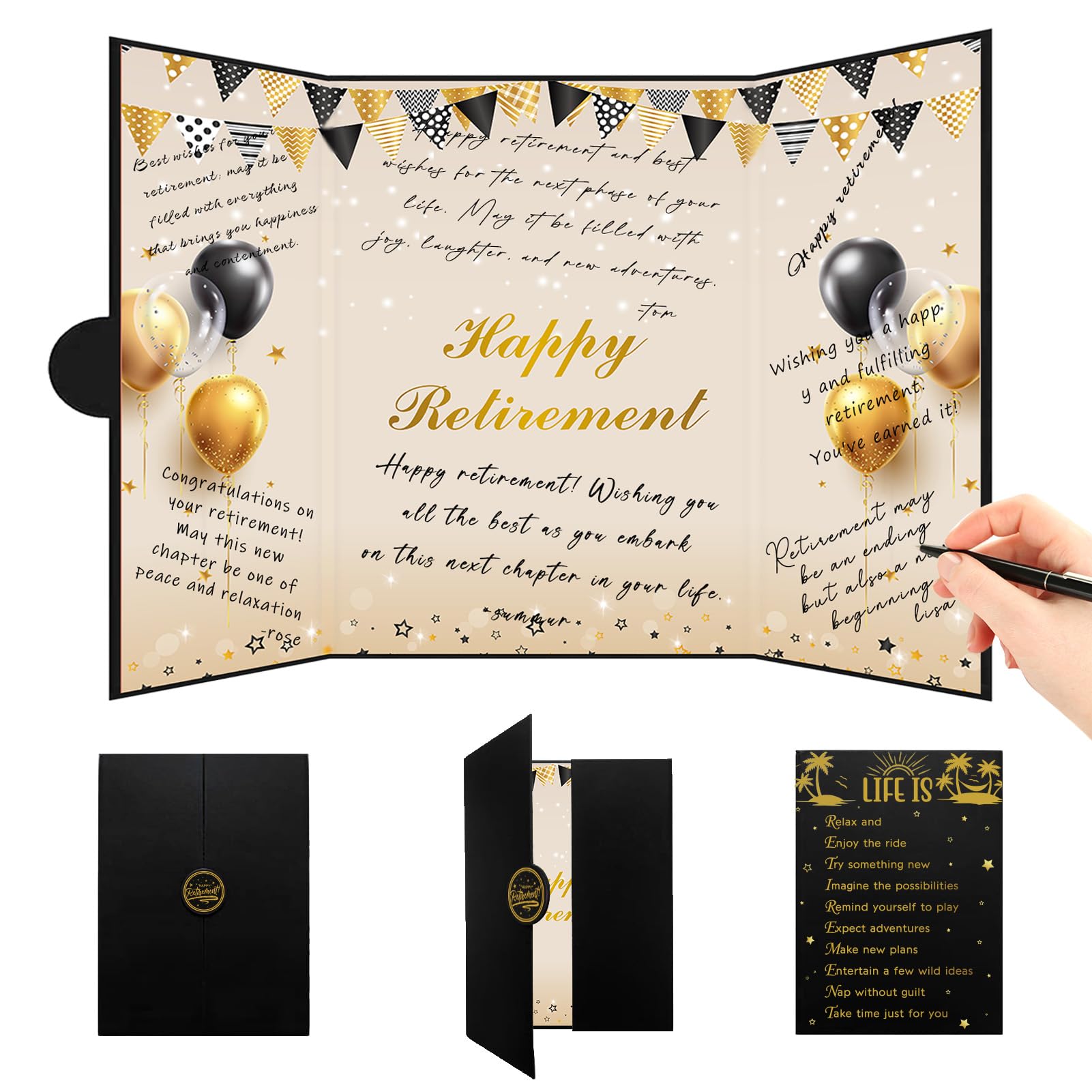 Roetyce Retirement Party Decorations, Funny Retirement Guest Book Alternative, Hapyy Retirement Decorations, Best Retirement Gifts for Women Men, Retirement Signature Board Book, Jumbo Retirement Card