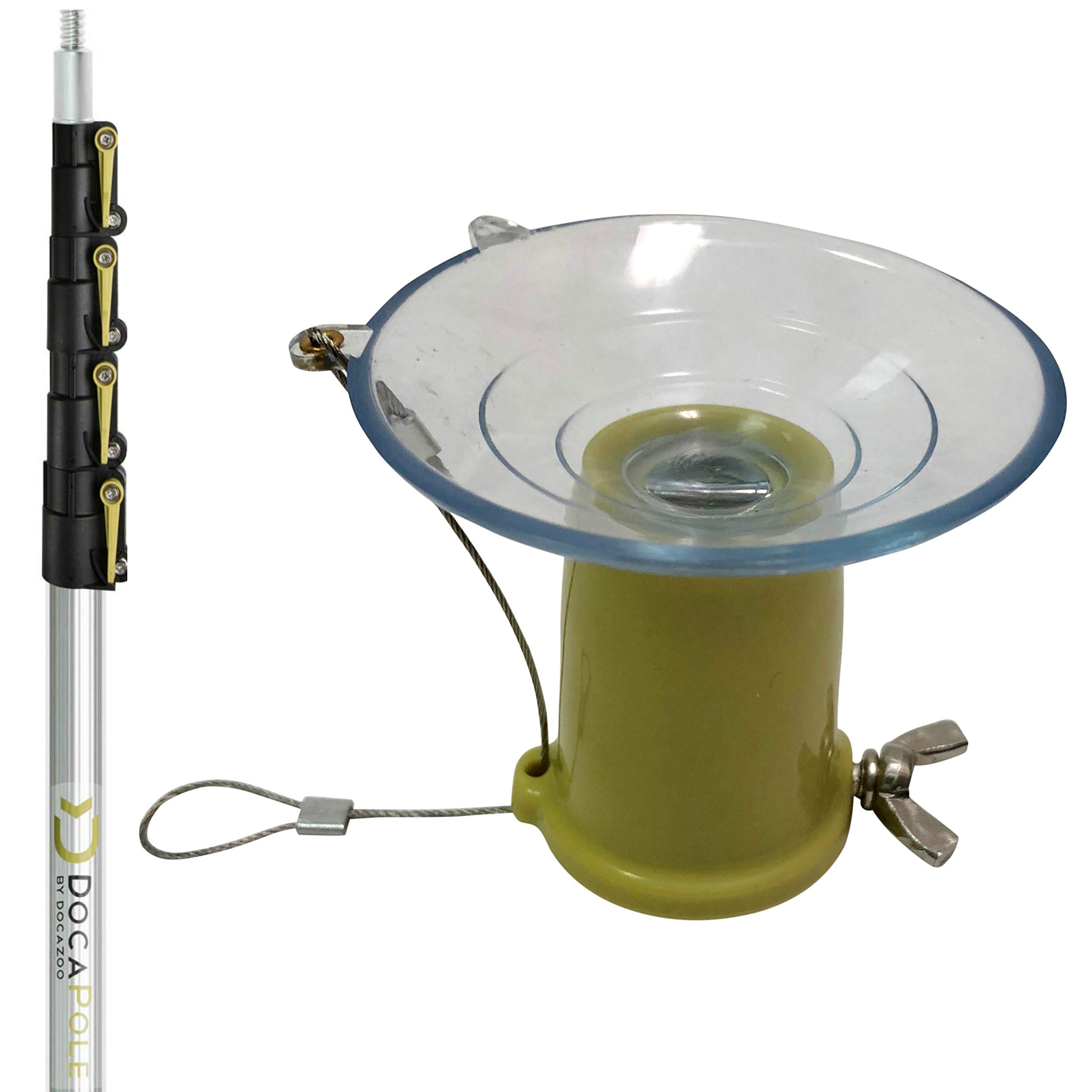 DOCAZOO, Light Bulb Changer for High Ceilings & Recessed Lights w/ 6-24 Foot Telescopic Extension Pole & Suction Cup Style - Ceiling Lightbulb Removal Tool - Perfect Accessory for Any Lighting Job