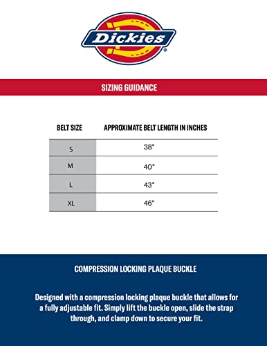 Dickies Women's Tonal Plaque Buckle Fabric Belt, Black, X-Large