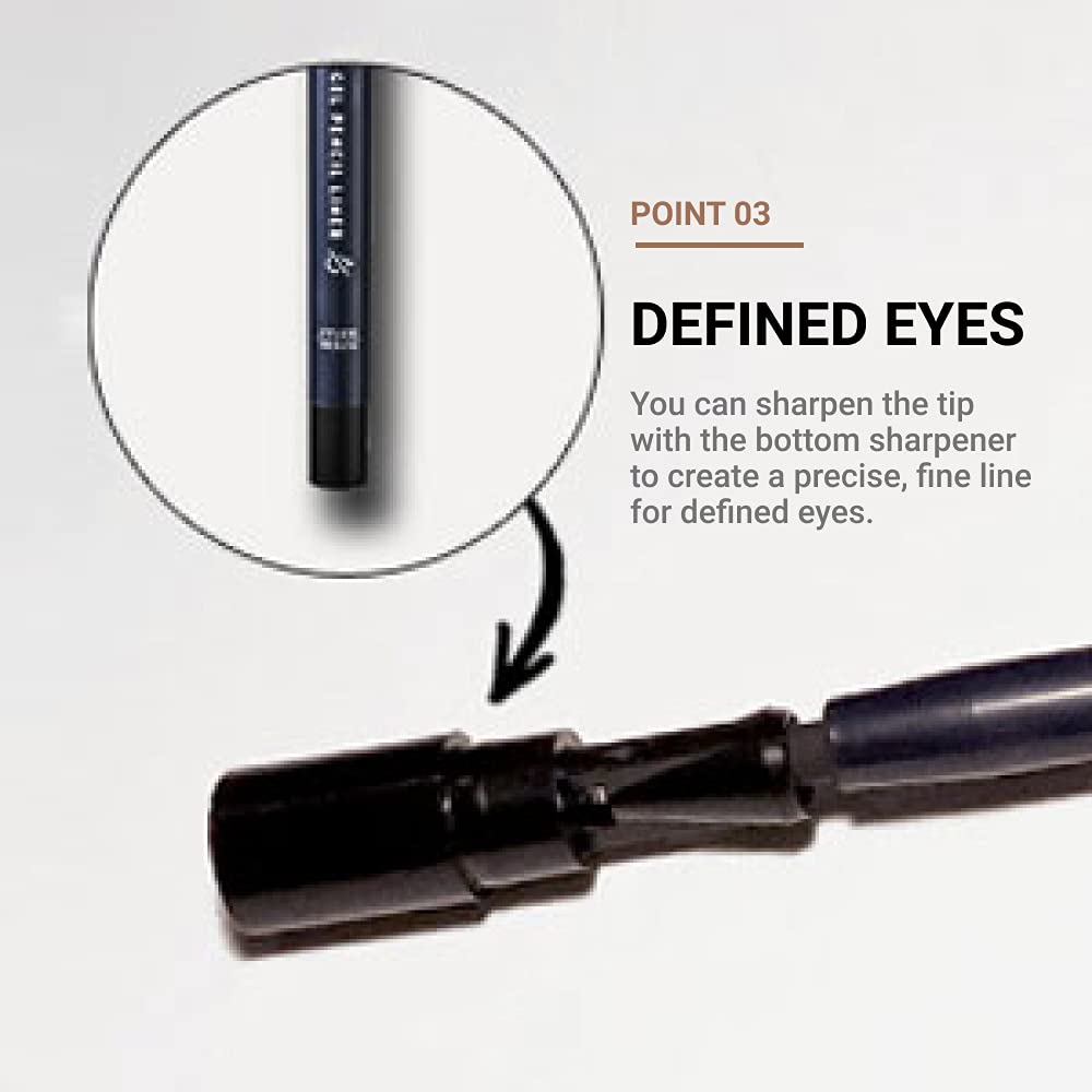 ETUDE Proof 10 Gel Pencil Liner 0.3g (#1 Black) (21AD) | Creamy Gel Texture Eyeliner with Wearable Shades to Create Precise Line Eye Makeup without Efforts