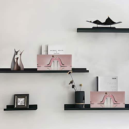Oyihfvs Elegant Pink High Heel Shoes with Butterfly 2 PCs Collapsible Storage Bins Baskets, Foldable Felt Fabric Organizer Cube Boxes Storage Bags for Shelves Closet Home Decor