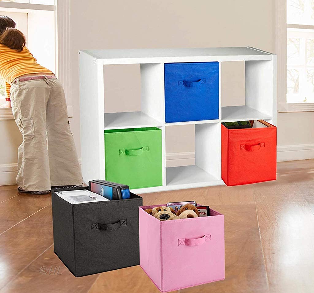 ZUER Fabric Storage Cubes- Foldable Storage Bins Thickening Household Cube Storage Box- Moistureproof, Dustproof, Odourless (2 Pack)