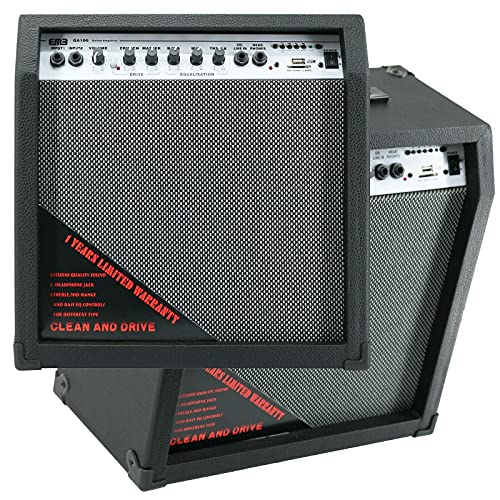 EMB GA100 500W 10" Electric Guitar Amplifier Speaker Portable Powerful Studio and Stage Cabinet PreAMP β with Built in Headphone Jack and 2 Inputs and SD USB AUX Bluetooth (Black)