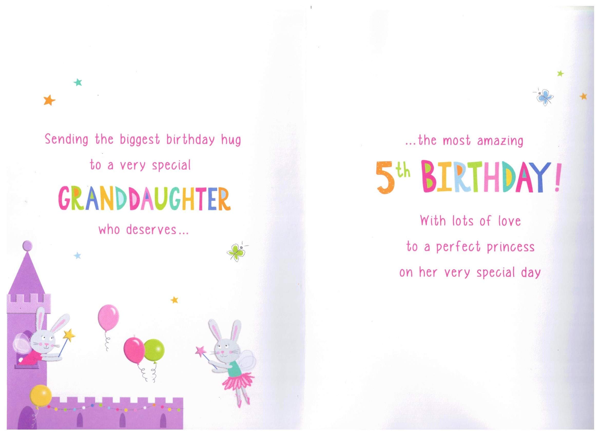 Regal Publishing Juvenile Birthday Card Age 5 Granddaughter - 9 x 6 inches -