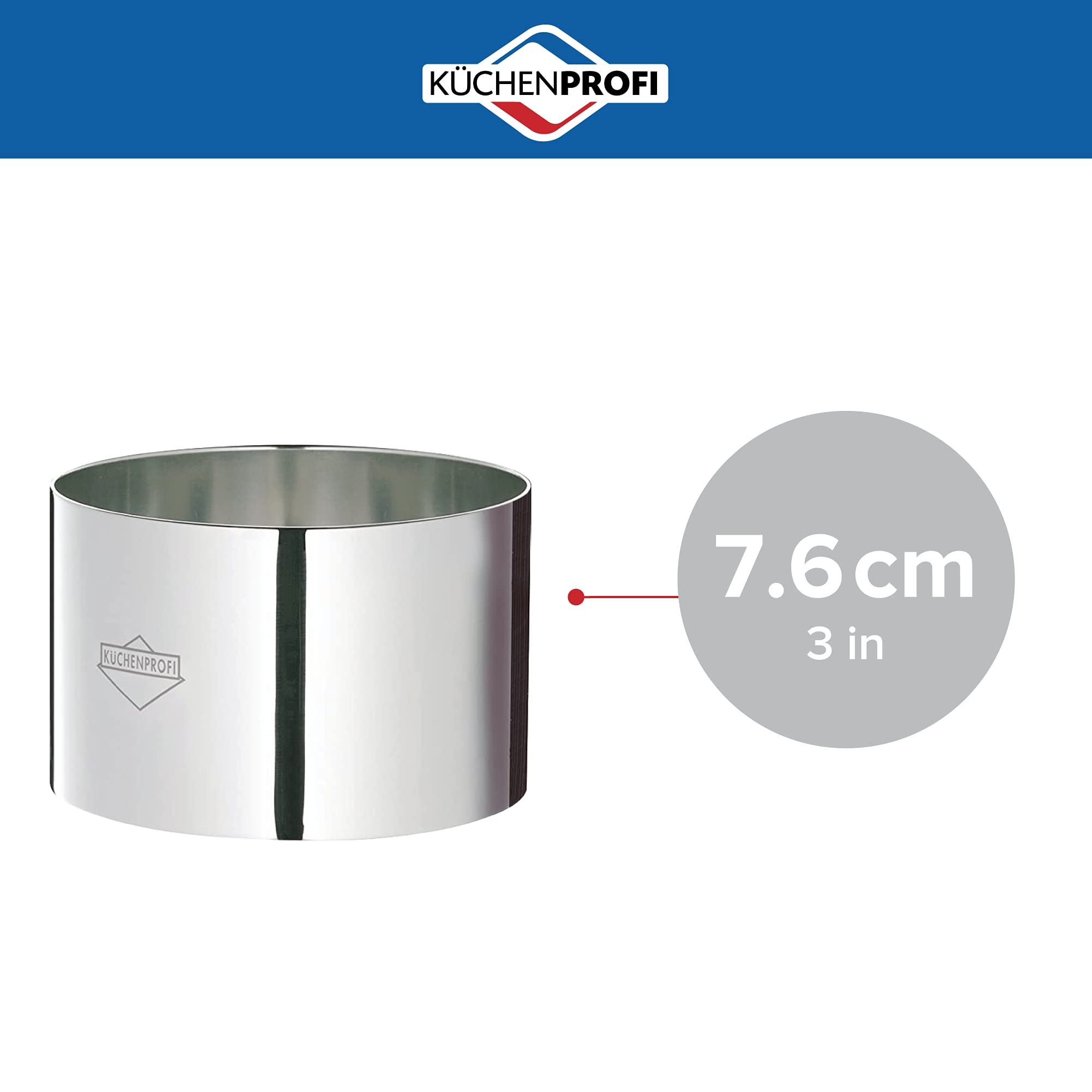 Küchenprofi 3 Kuchenprofi 4-Piece Inch Stainles Steel Food prep/Plating/Forming Rings, Silver