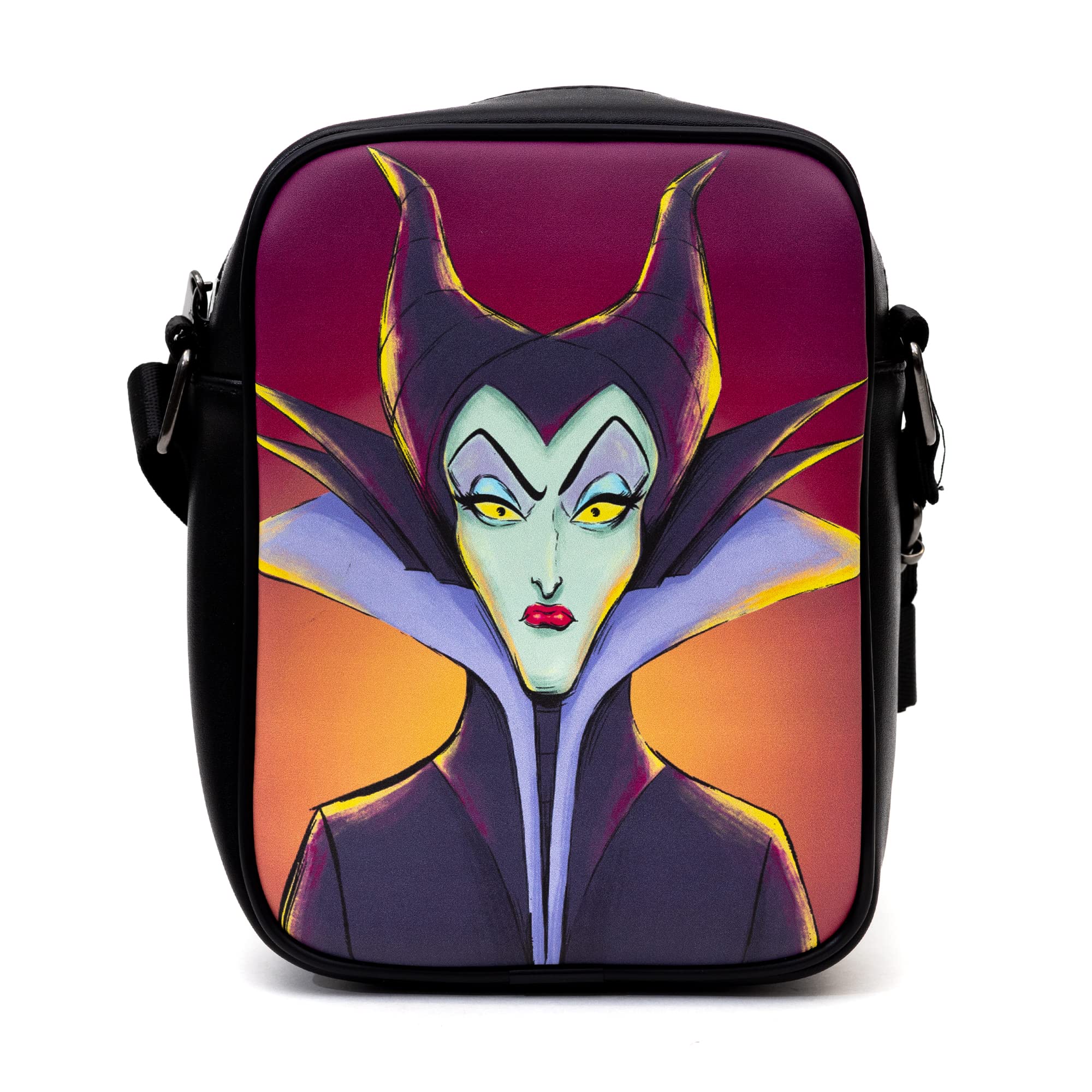 Disney Bag, Cross Body, Disney Sleeping Beauty Villain Maleficent Pose and Quote, Black, Vegan Leather