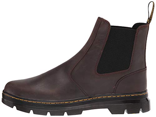 Dr. Martens Unisex Embury Chelsea Boot, Dark Brown Crazy Horse, 7 Women/6 Men