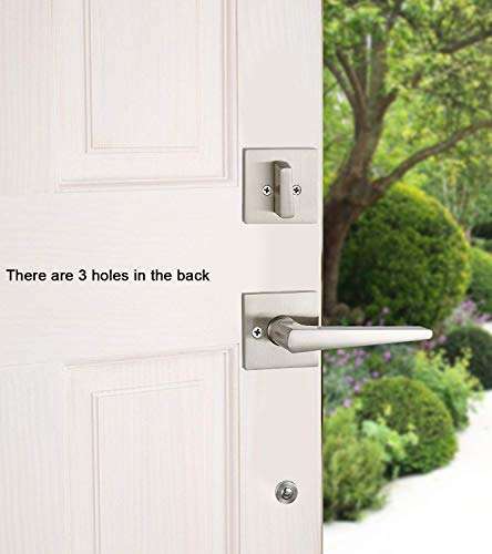 NEWBANG Satin Nickel Door Handle, 2 Pack Lever Front Lock Set2011-SN-SET and HTL02-SN-PS Handleset with Lockset (Double Handleset, 1 + Lever, Nickel)