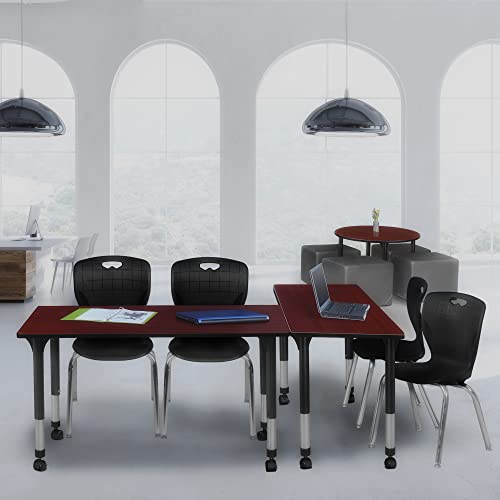Regency Kee Height Adjustable Mobile Classroom Table, 60" x 24", Mahogany