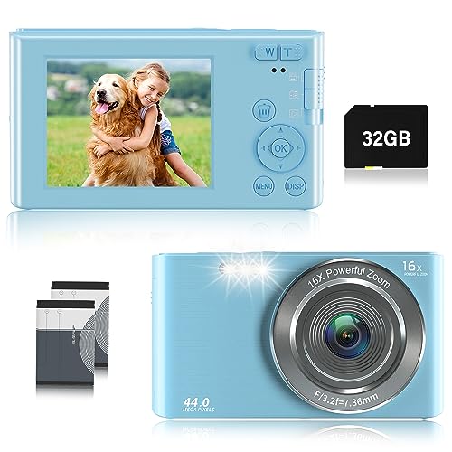 Digital Camera, FHD 1080P Digital Camera for Kids Video Camera with 32GB SD Card 16X Digital Zoom