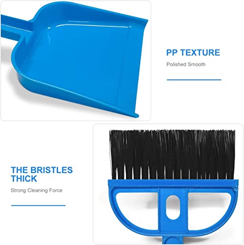 Mini Dustpan and Broom Set Portable Plastic Brush Set (Blue) Used for Desk, Home, Kitchen,Cage Cleaning of Any Small Animals, Guinea Pigs, Rabbits, Hamsters