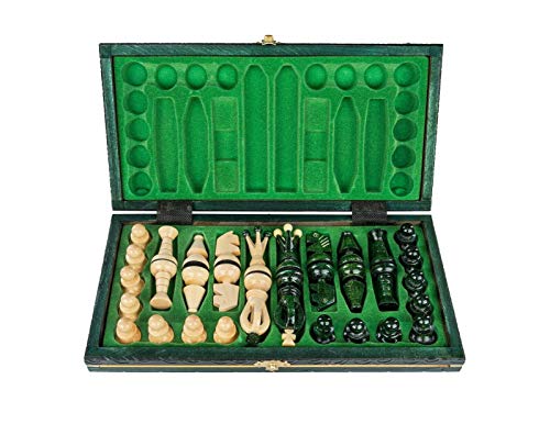 Wooden Chess Set Paris Apple Wooden International Board Vintage Carved Pieces - 14"