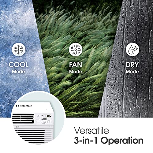 LG 8000 BTU Window Air Conditioners 2023 New Remote Control WiFi Enabled App Ultra-Quite Washable Filter Cools 340 Sq. Ft for Small & Medium Room AC Unit Easy Install White LW8017ERSM1