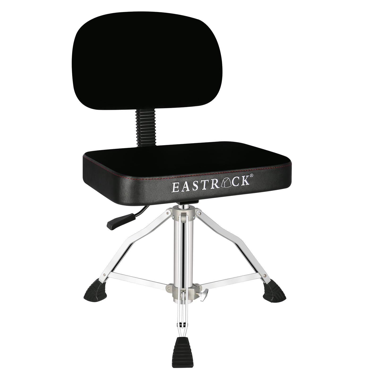EASTROCK Drum Throne with Backrest Drum Seat Height Adjustable Heavy Duty Square Style Drum Chair Drum Stools with Back Rest for Drummer Adults（Black）