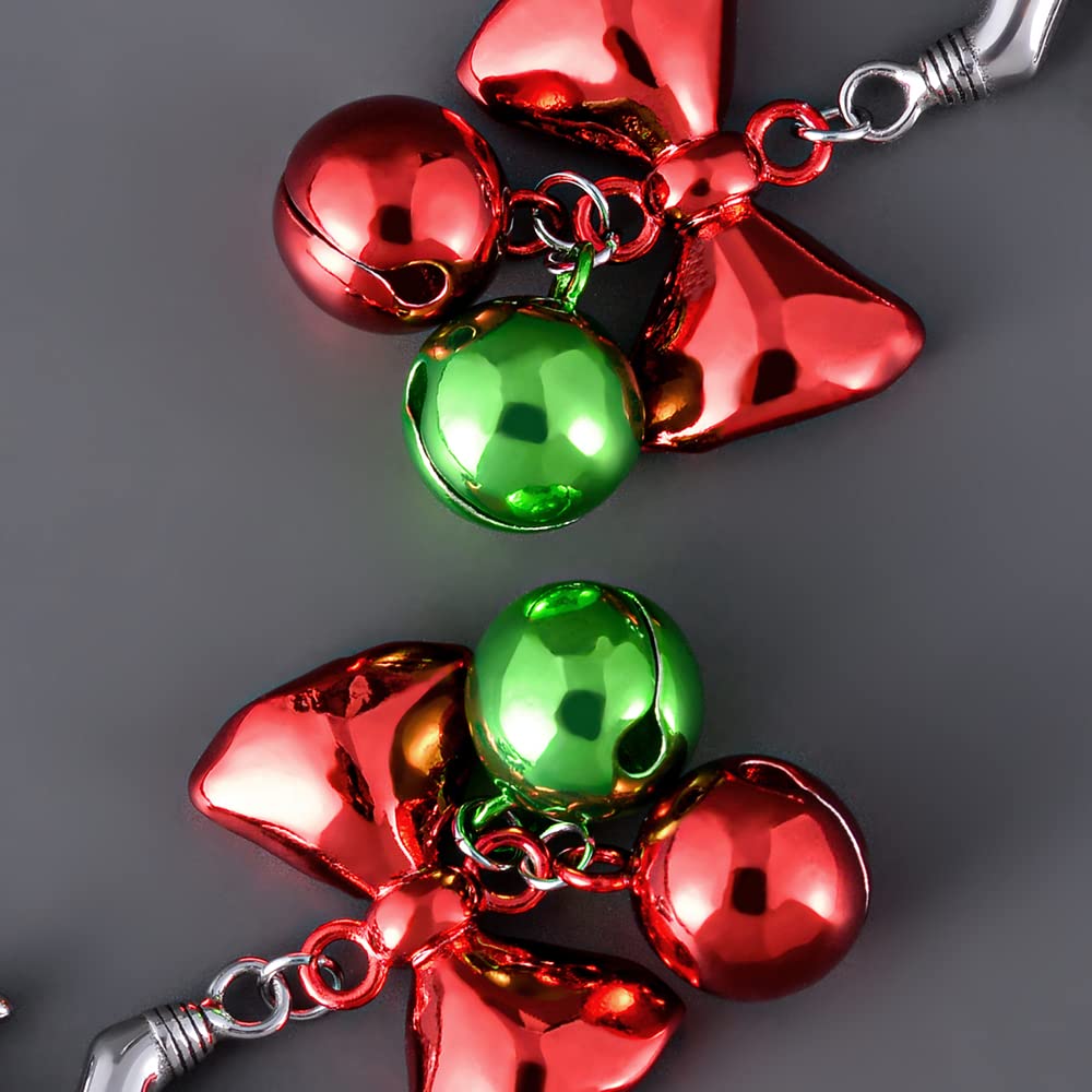 ERKUOO 1 Pair Christmas Ear Weights Hangers for Stretched Ear Tunnel Plug Dangle Ears Gauges Earrings Expander Piercing Gift for Festive Holiday 8g(3mm)