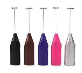 Mini Milk Electric Frother Handheld Battery Mixer Hand Blender Milk Foam Maker Milk Frother Coffee Mixer (Black)