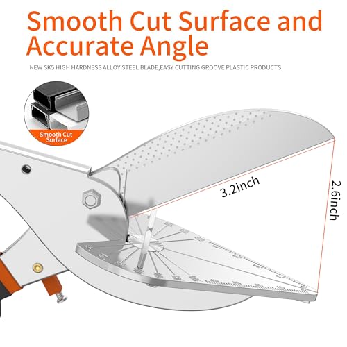GARTOL Large Miter Shear Cutter, Multifunctional Multi Angle Trunking Shear, Angle Shears Scissors For Vinyl Wood Molding Trim, Angle Cutter Adjustable at 45 to 135 Degree with Replacement Blades