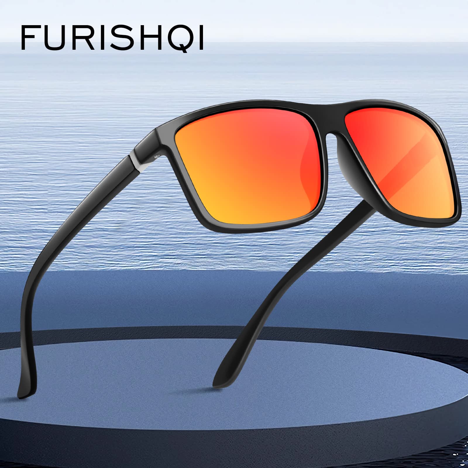 FURISHQI 3 PACK Square Polarized Sunglasses for Men Vintage Style Driving Travel Sun Glasses 100% UV Protection Goggles