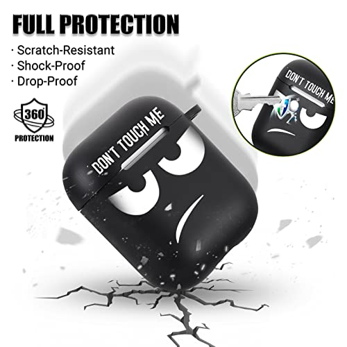 Jusy Compatible with AirPods Pro Case Don't Touch Me Cool Aesthetic Cover with Keychain Cute Shockproof AirPod Pro Accessories Gift for Men Boys
