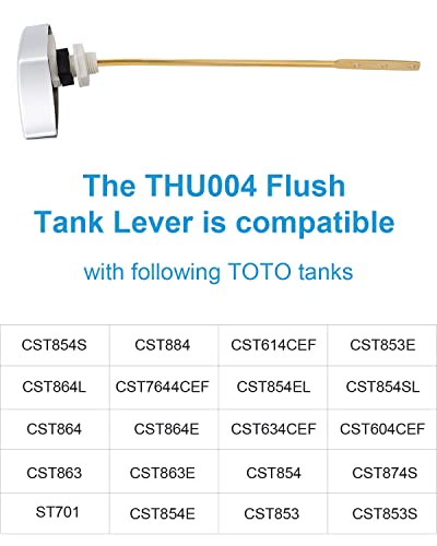 Hibbent 2 Pack Flush Tank Lever Compatible with TOTOTHU004-CP Trip Lvr for St701Cst854884, Toilet Trip Lever in Polished Chrome