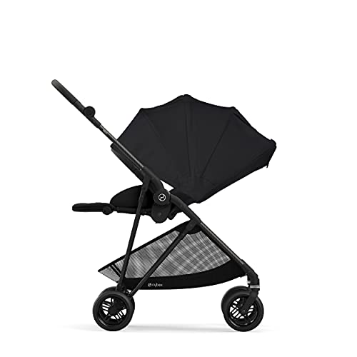 CYBEX Melio 2.0 Carbon Stroller, Ultra-Lightweight Stroller, Compact Full-Size Stroller, Reversible Seat, One Hand Fold, Travel System Ready, Infant Stroller for 6 Months+ -Deep Black