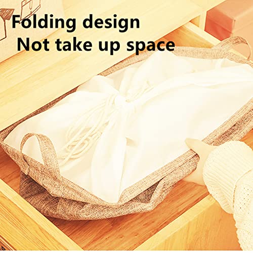 Shellconch Foldable Storage Bin Basket Laundry Basket,Foldable Fabric Storage Bin With Drawstring Cover。Dirty Clothes Hamper for Bedroom.(16.5L x 12.6W x 21.6H) (Pink)