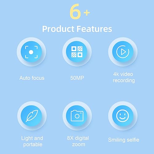 Digital Camera, 16X Zoom 2.88 Inch IPS 4K Video Output Digital Zoom Camera for Travel (White)