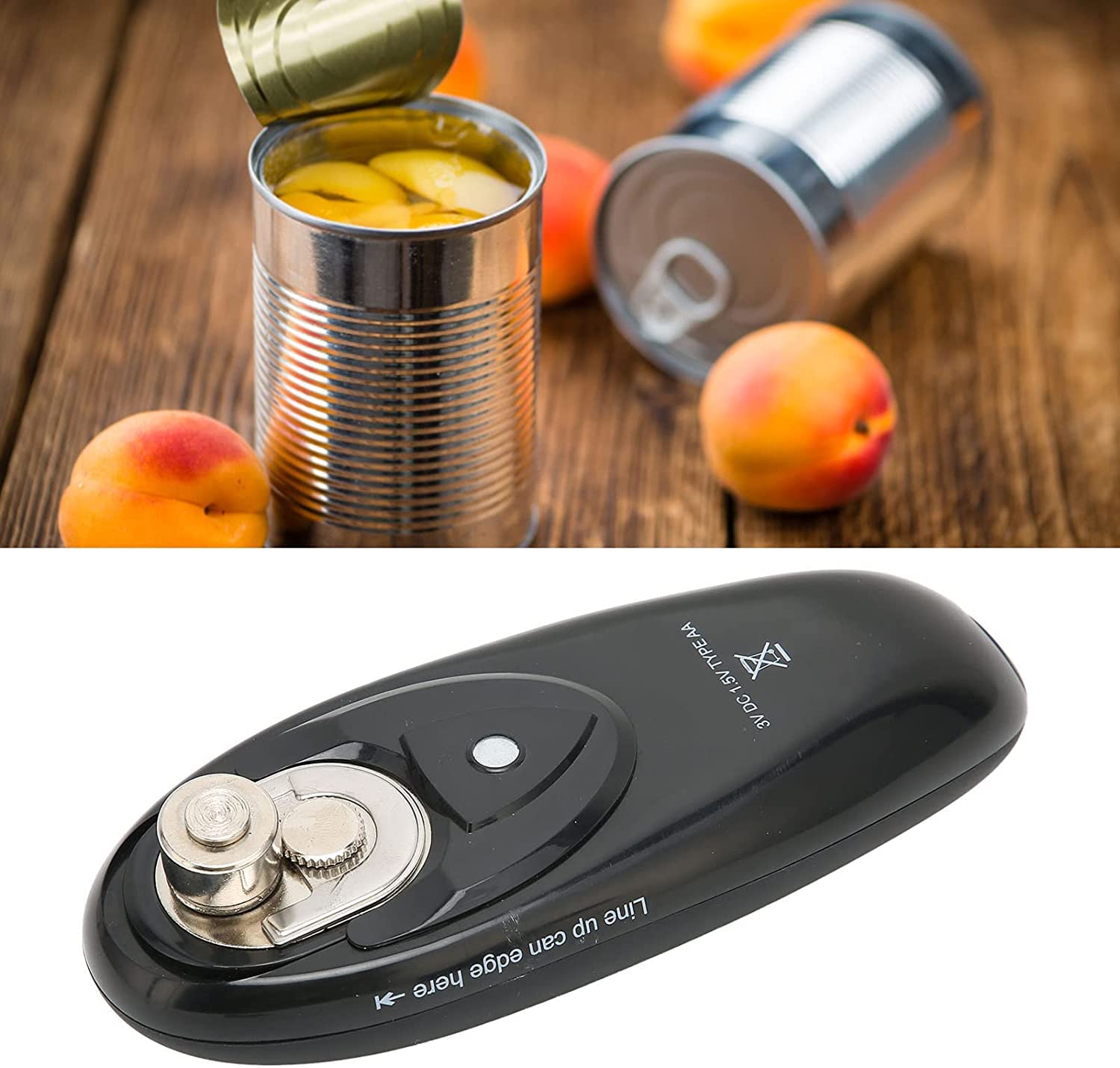 Egypticana Electric Can Opener with One-Touch On & Off Automatic for Any Size Smooth Edge Battery Operated for Kitchen Safety BPA Free Cordless